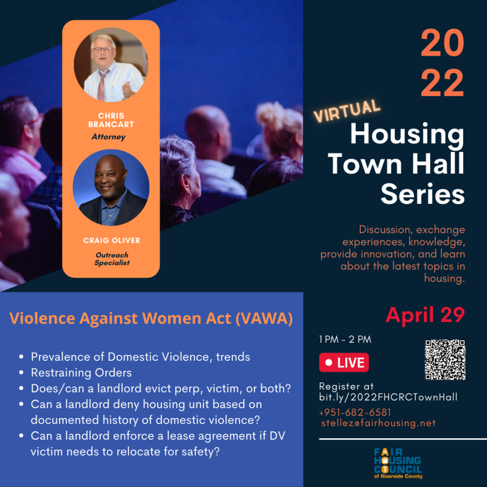 Virtual Housing Town Hall Series - Violence Against Women Act (VAWA ...